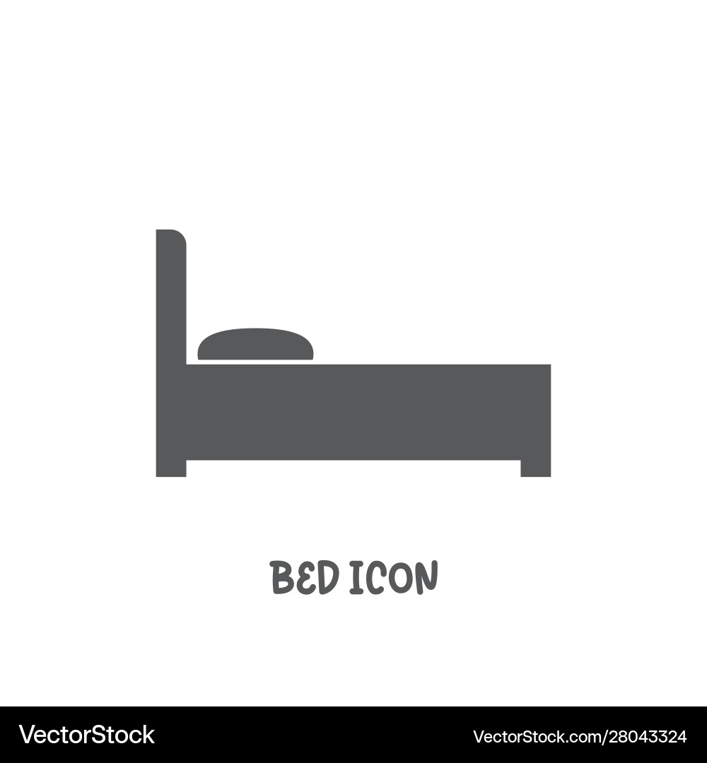 Bed icon simple flat style Royalty Free Vector Image