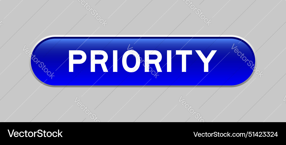 Blue color capsule shape button with word Vector Image