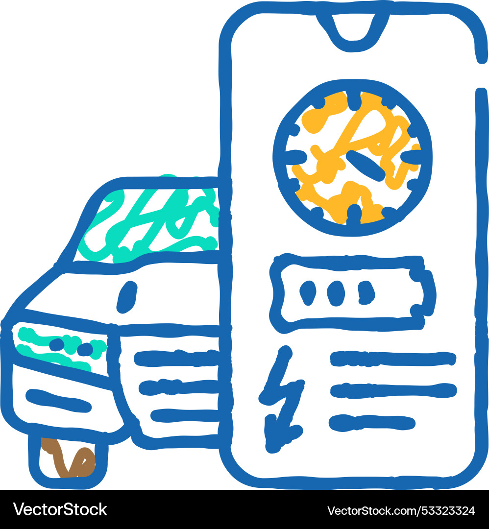 Charging time electric icon doodle Royalty Free Vector Image