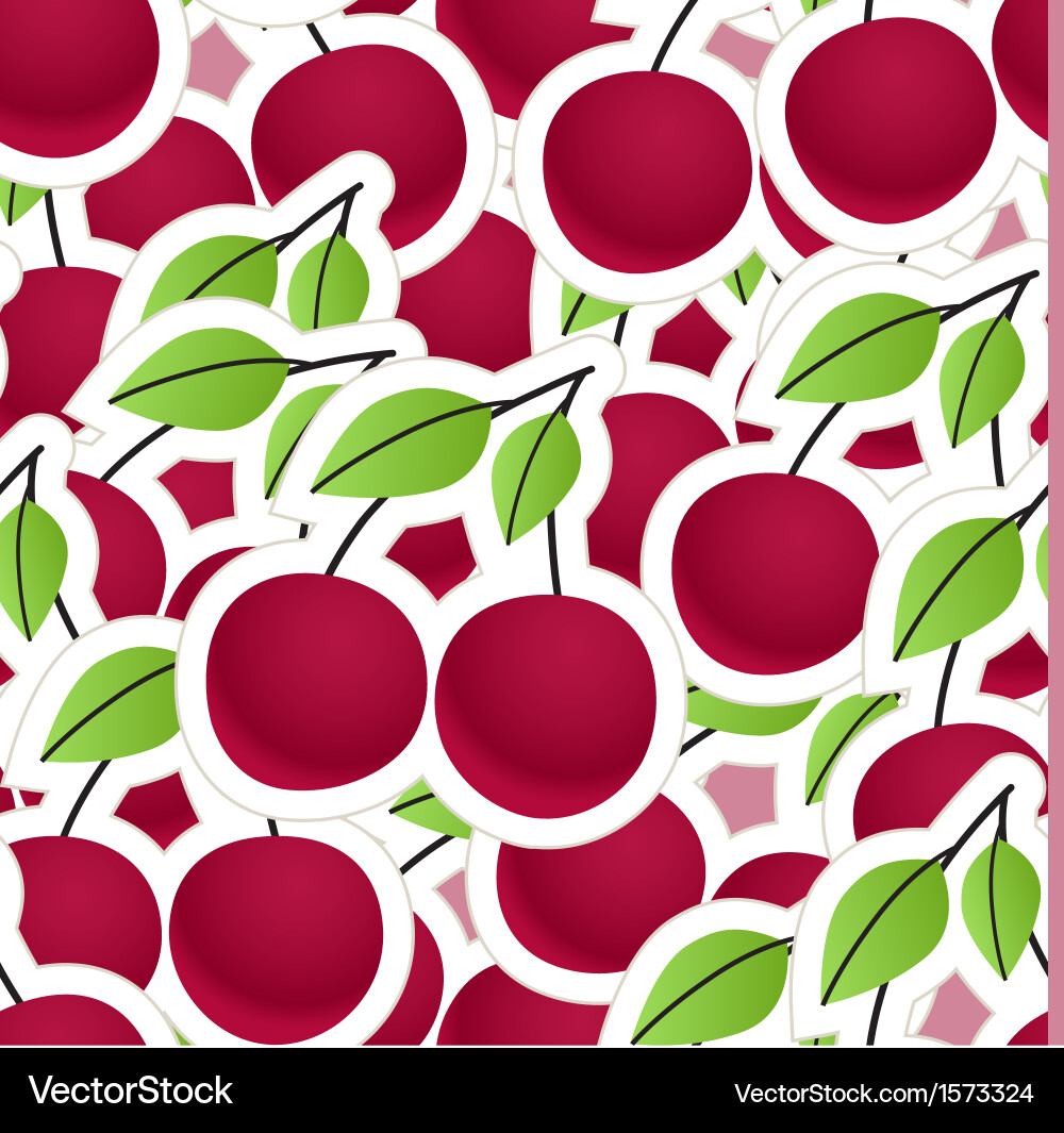 Cherry seamless background Royalty Free Vector Image