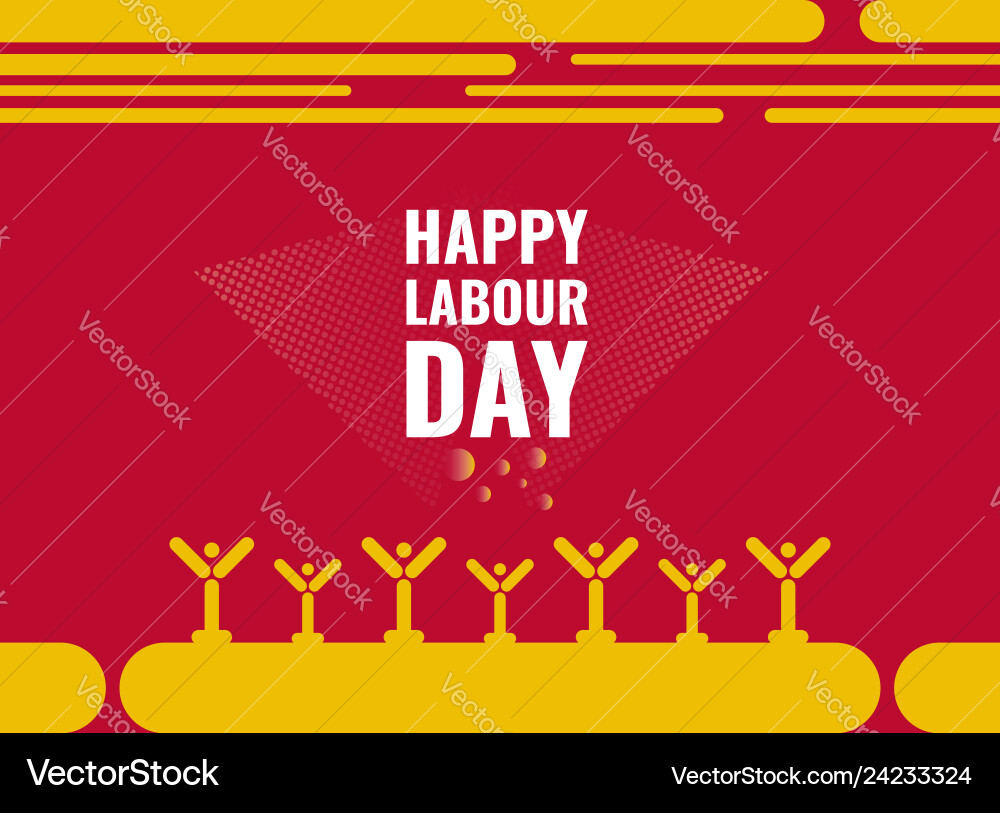 Happy Work Day Poster Design Lizenzfreies Vektorbild