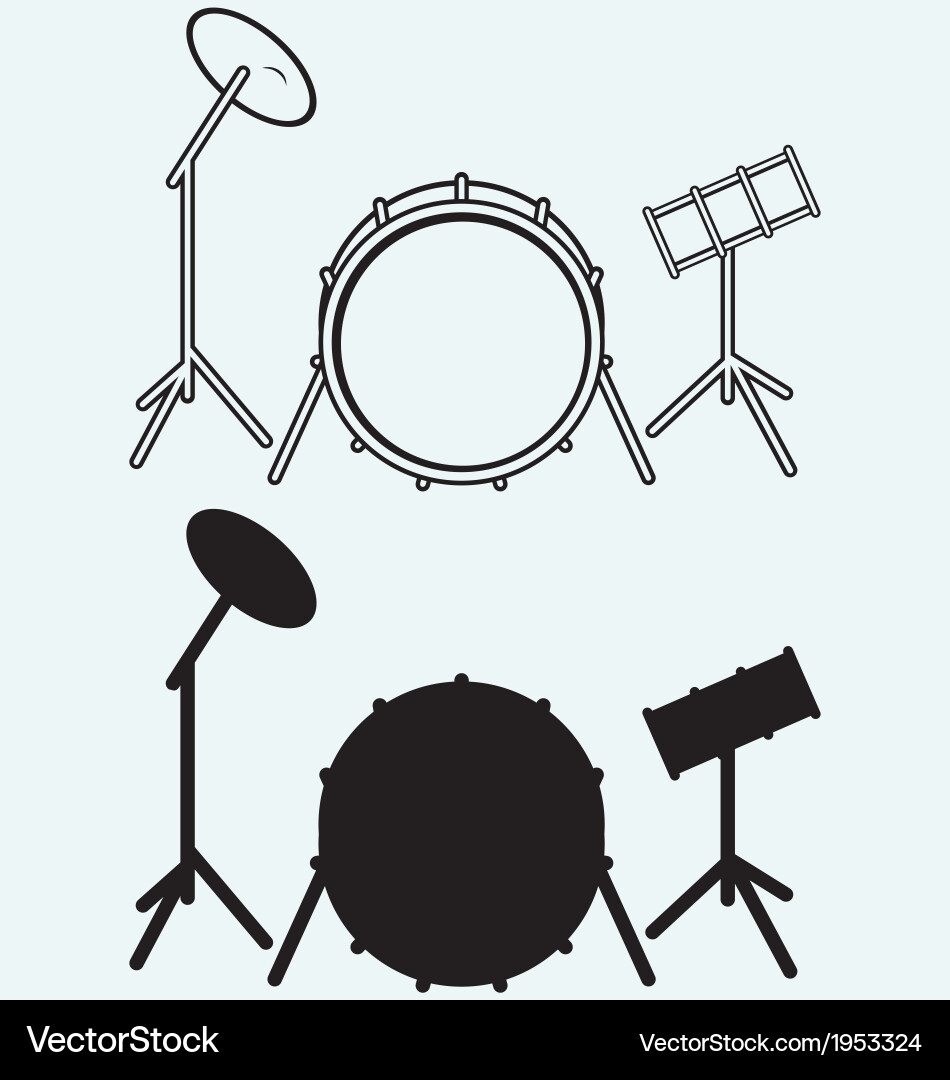 Isolated Drum Kit Royalty Free Vector Image - VectorStock