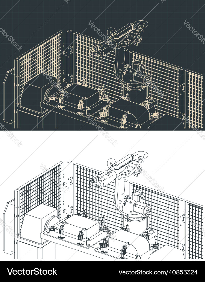 Robotic welding line Royalty Free Vector Image