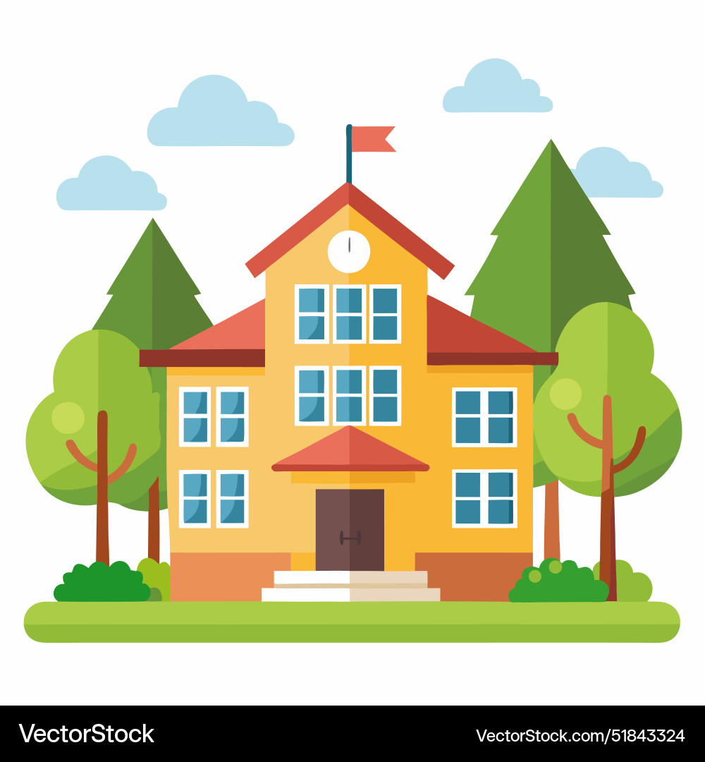 School building Royalty Free Vector Image - VectorStock