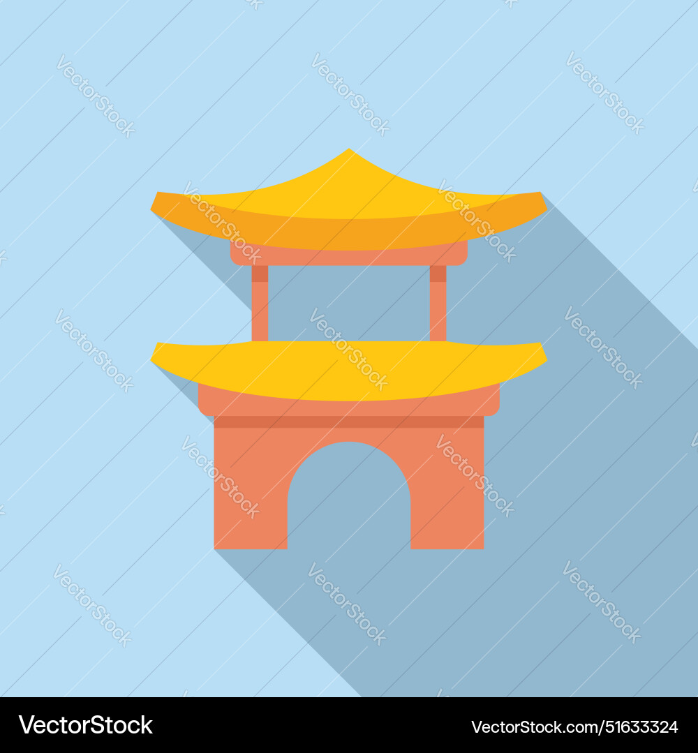 Traditional asian gate showing traditional Vector Image