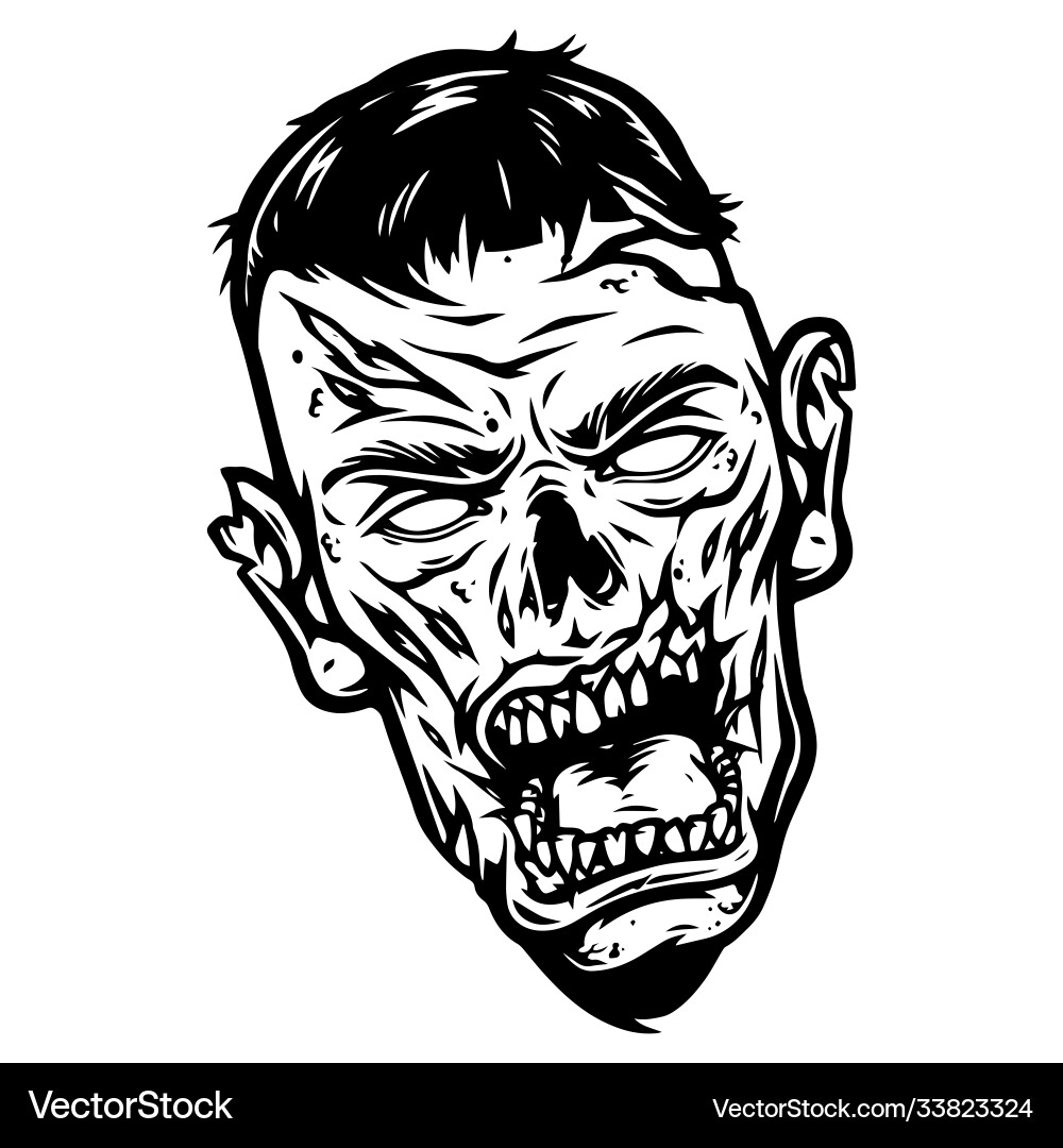 Vintage Zombie Head Royalty Free Vector Image - VectorStock