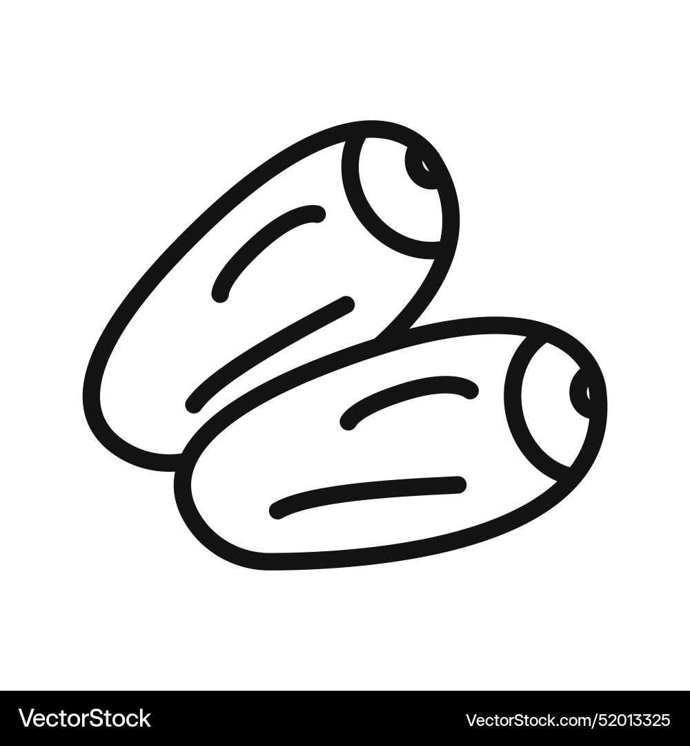 Arab date fruit icon black line art Royalty Free Vector