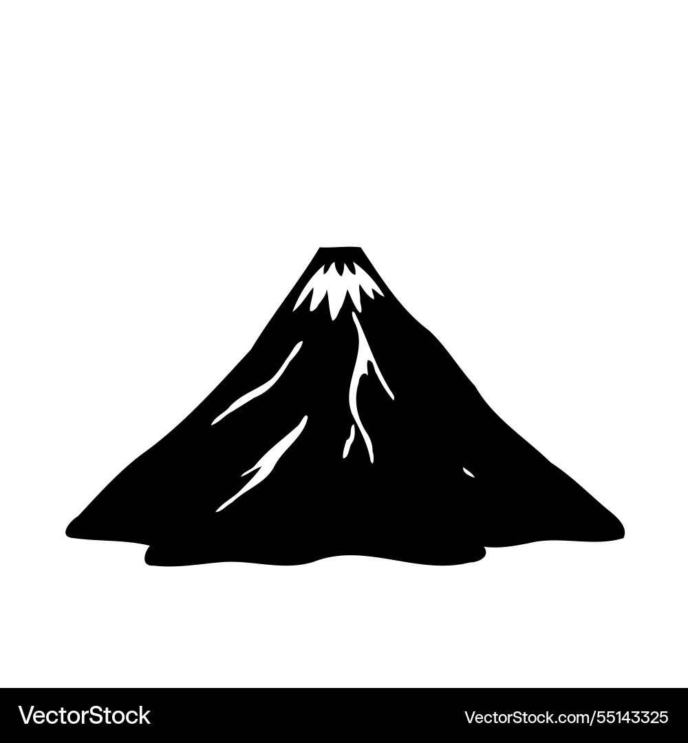 Black and white mountain top Royalty Free Vector Image