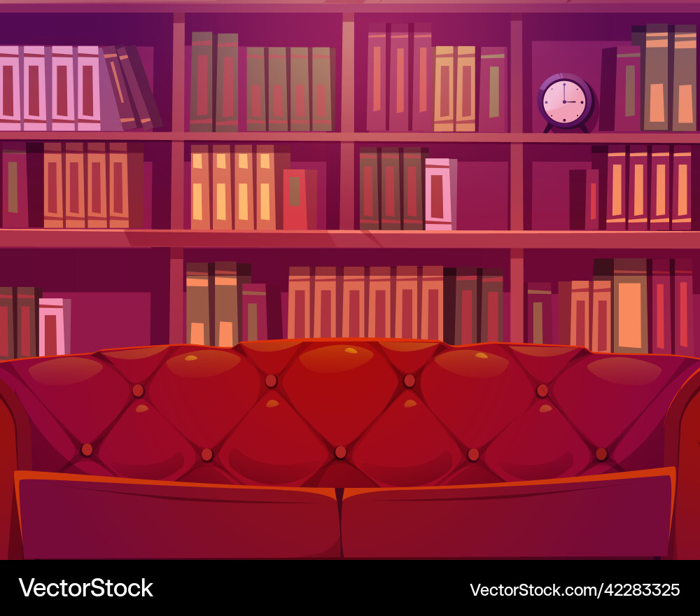 Cartoon background luxury old room or library Vector Image