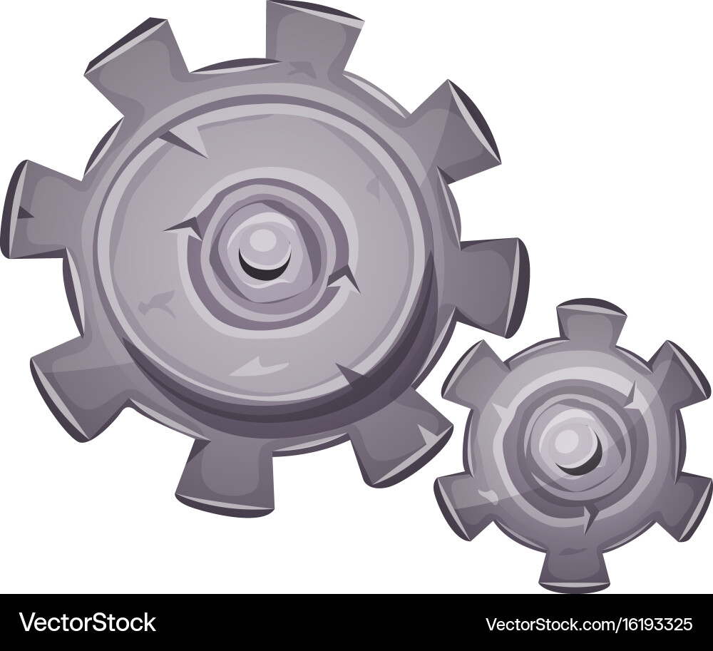 Cartoon stone gears Royalty Free Vector Image - VectorStock