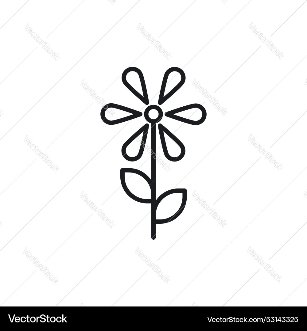 Flower icon symbol on white background Royalty Free Vector