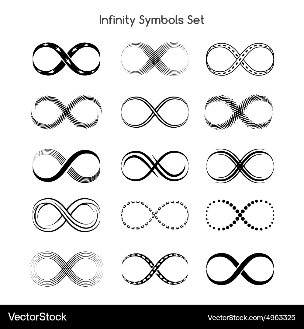 Infinity Symbol Collection Royalty Free Vector Image