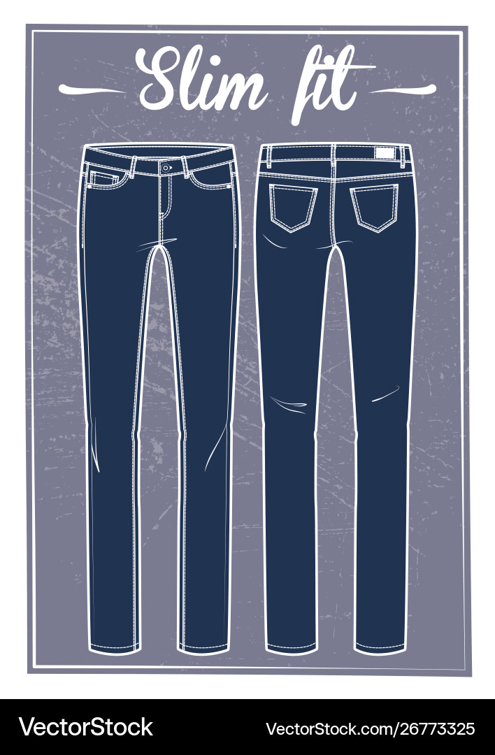 Jeans slim fit Royalty Free Vector Image - VectorStock