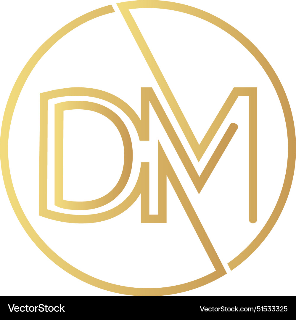 Luxury dm logo design md logo dm logo Royalty Free Vector