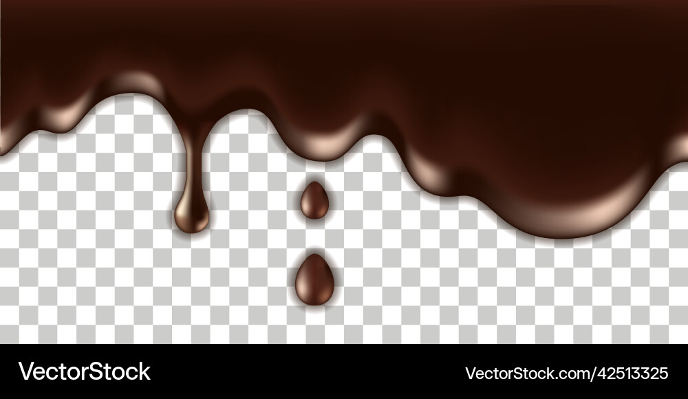 Melted Chocolate Drip Splash Royalty Free Vector Image