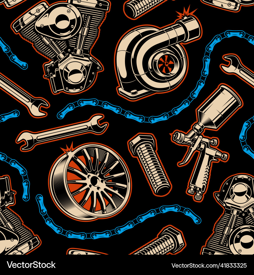 Motorcycle seamless background Royalty Free Vector Image