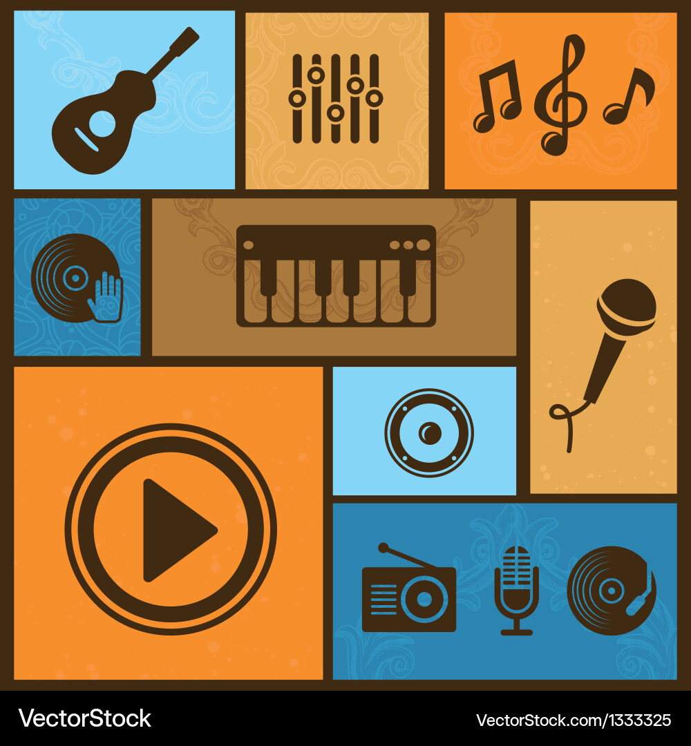 Music design elements Royalty Free Vector Image