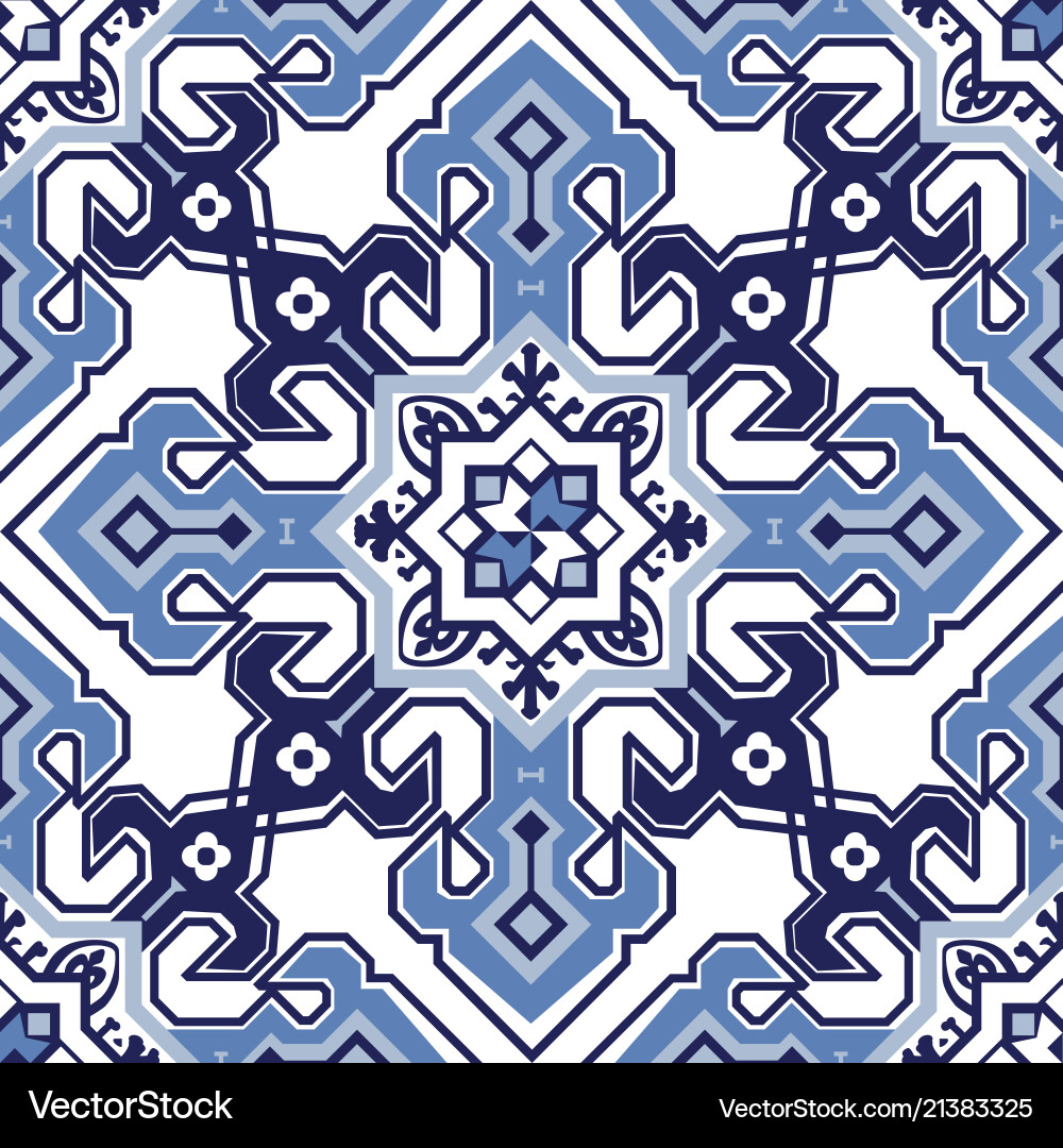 Pattern in the style of mediterranean tiles Vector Image