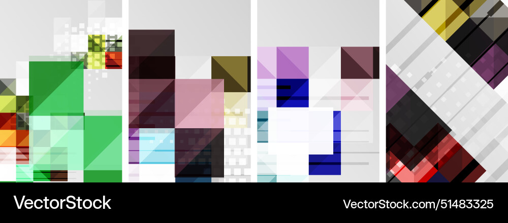 Square abstract poster set Royalty Free Vector Image
