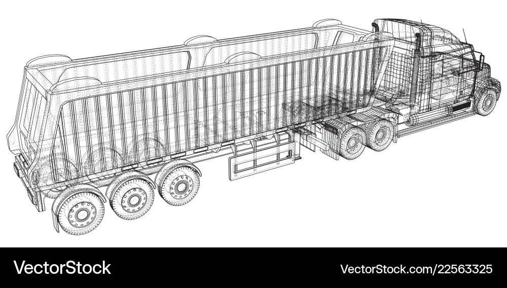 Tipper lorry on transparent background logistics Vector Image
