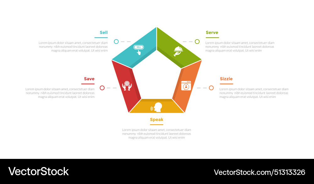 5s model marketing infographics template diagram Vector Image