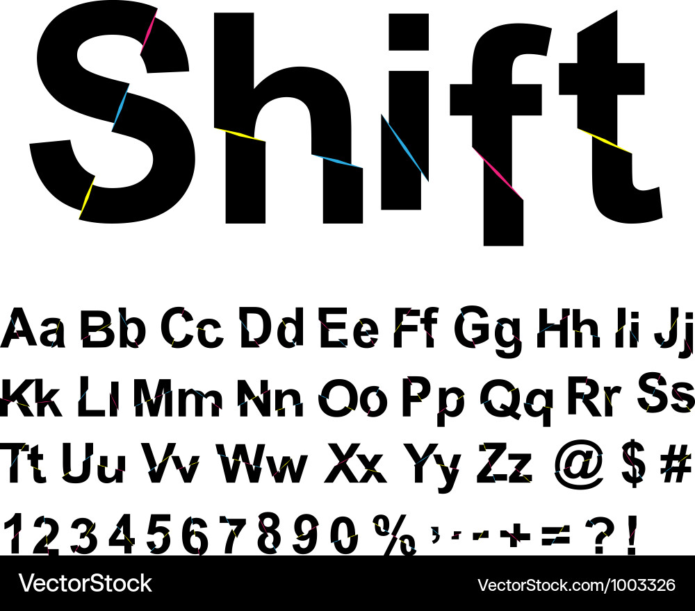 Abstract shift font Royalty Free Vector Image - VectorStock