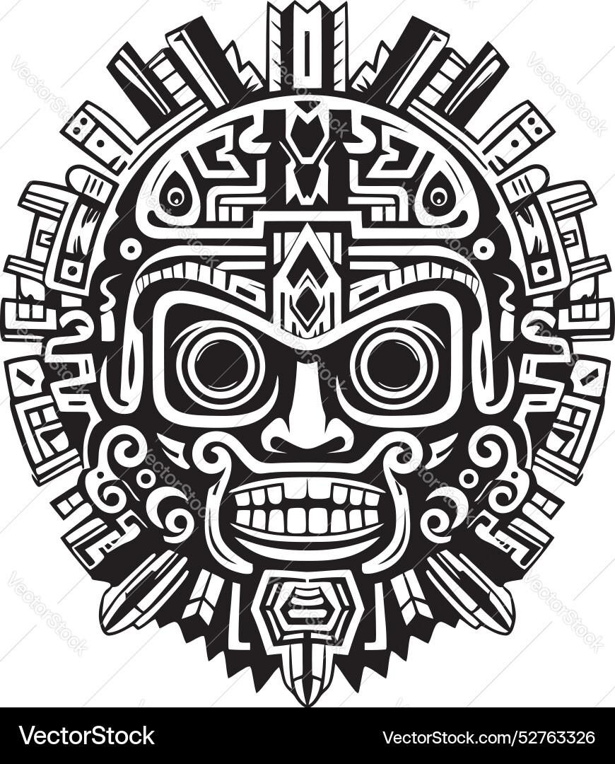 Capturing aztec legacy antique drawing icon logos Vector Image