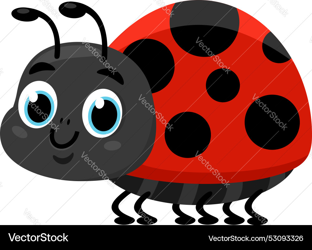 Cute ladybug cartoon character Royalty Free Vector Image