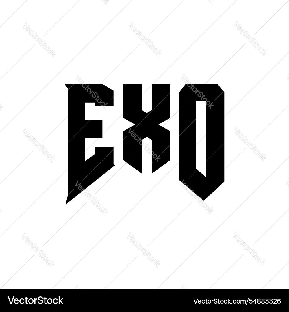 Exo letter logo design for technology company Vector Image