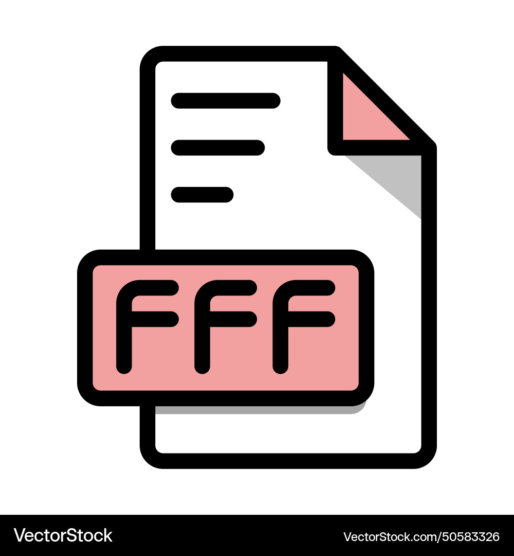Fff file format icon outline style with color Vector Image