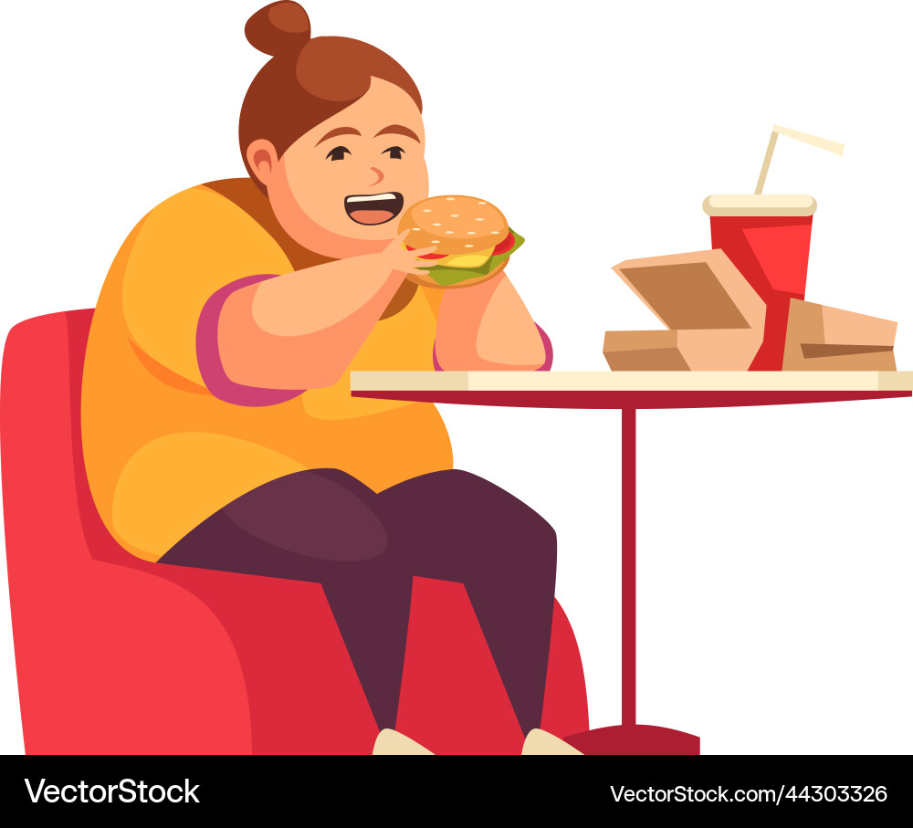 Gluttony flat concept Royalty Free Vector Image