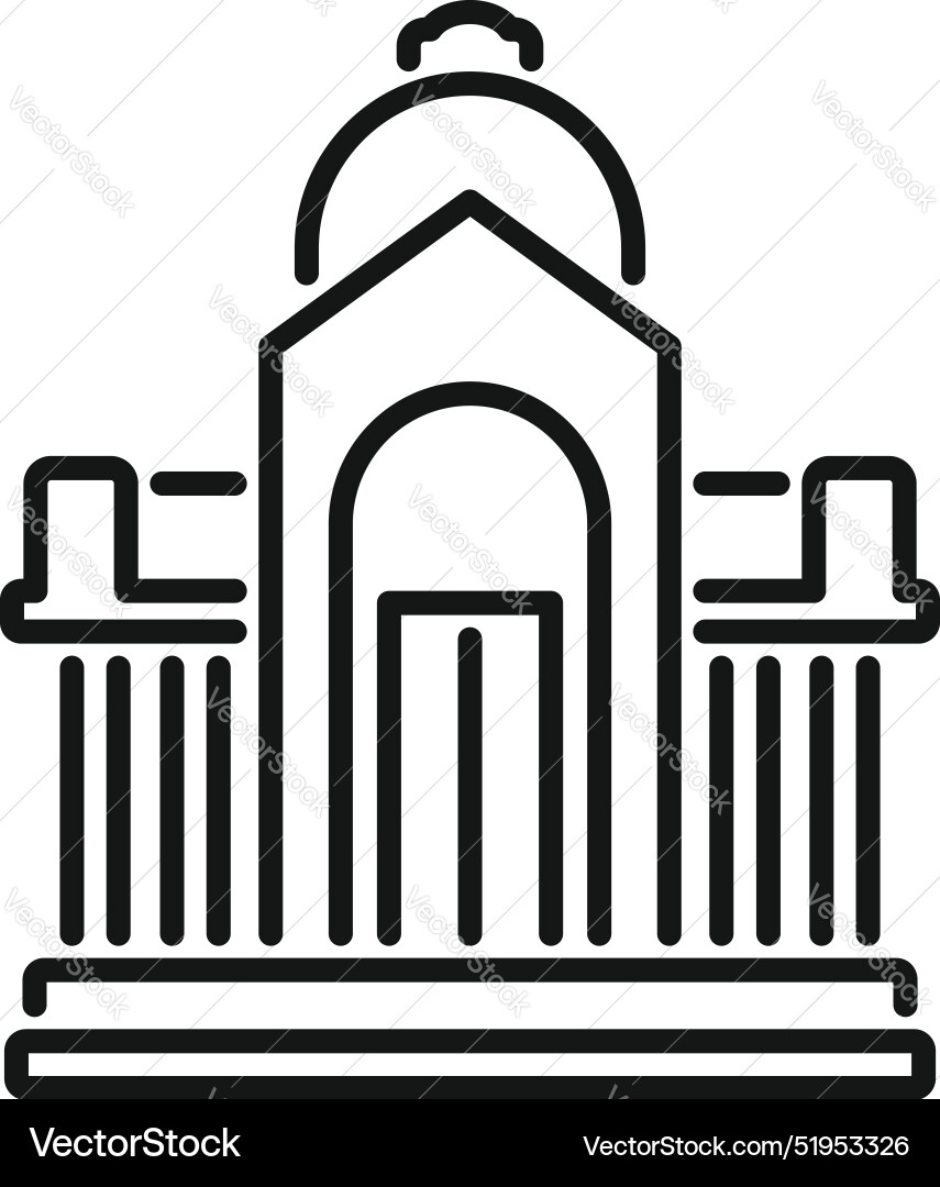 Government building facade with columns and dome Vector Image