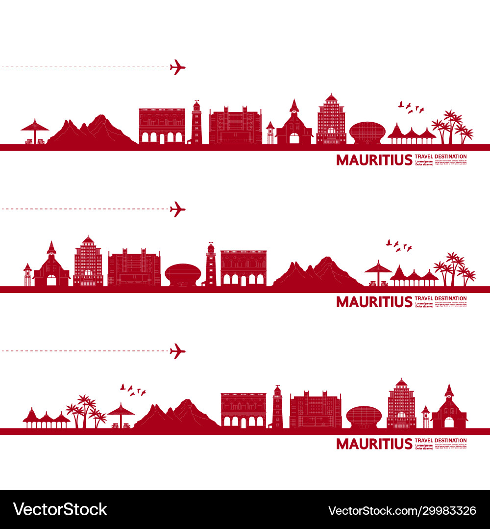 Mauritius travel destination Royalty Free Vector Image