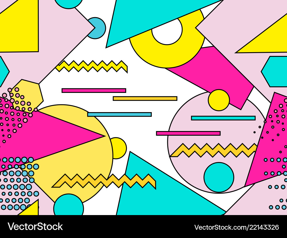 Memphis 80s Geometric Pattern Royalty Free Vector Image