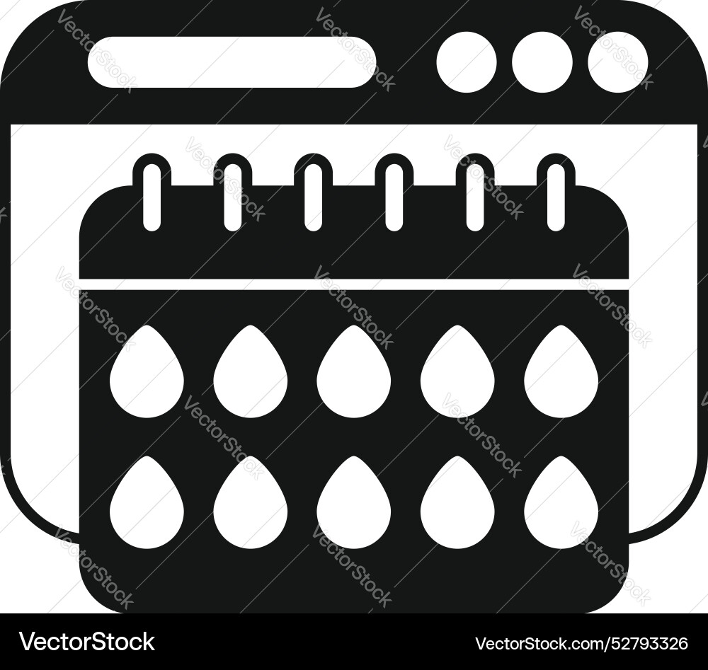 Menstrual cycle tracking app showing period Vector Image