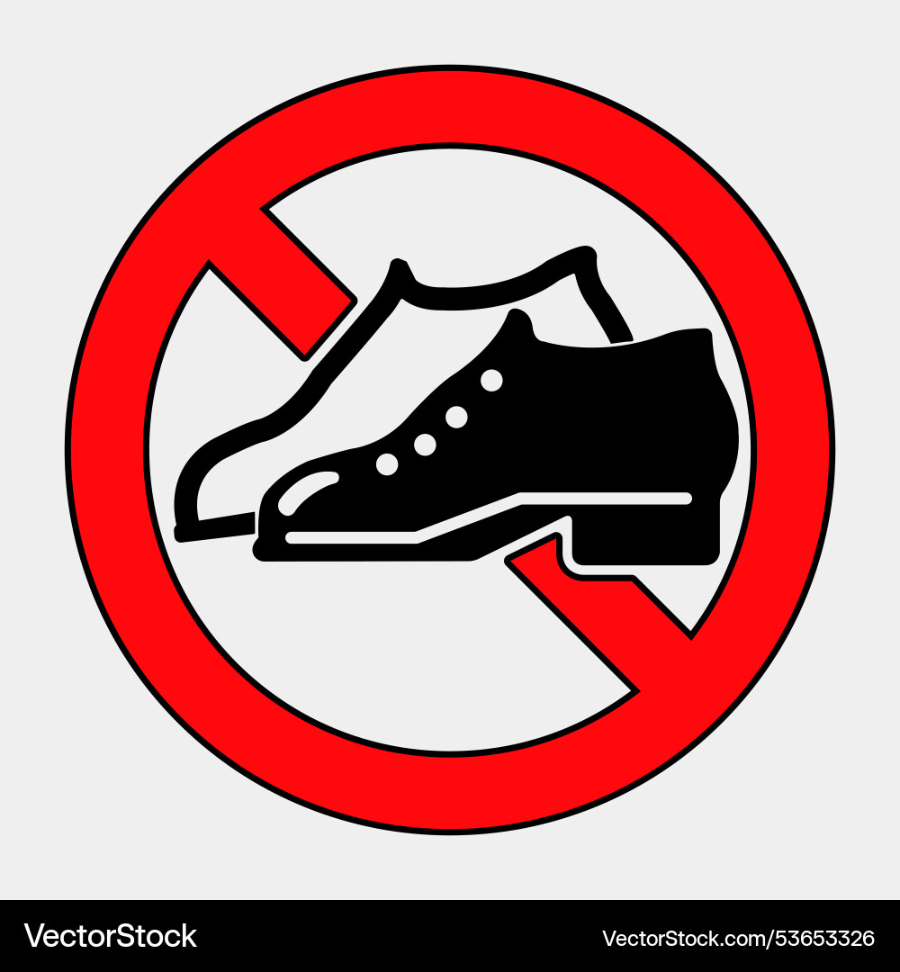 No shoes allowed sign for indoor spaces Royalty Free Vector