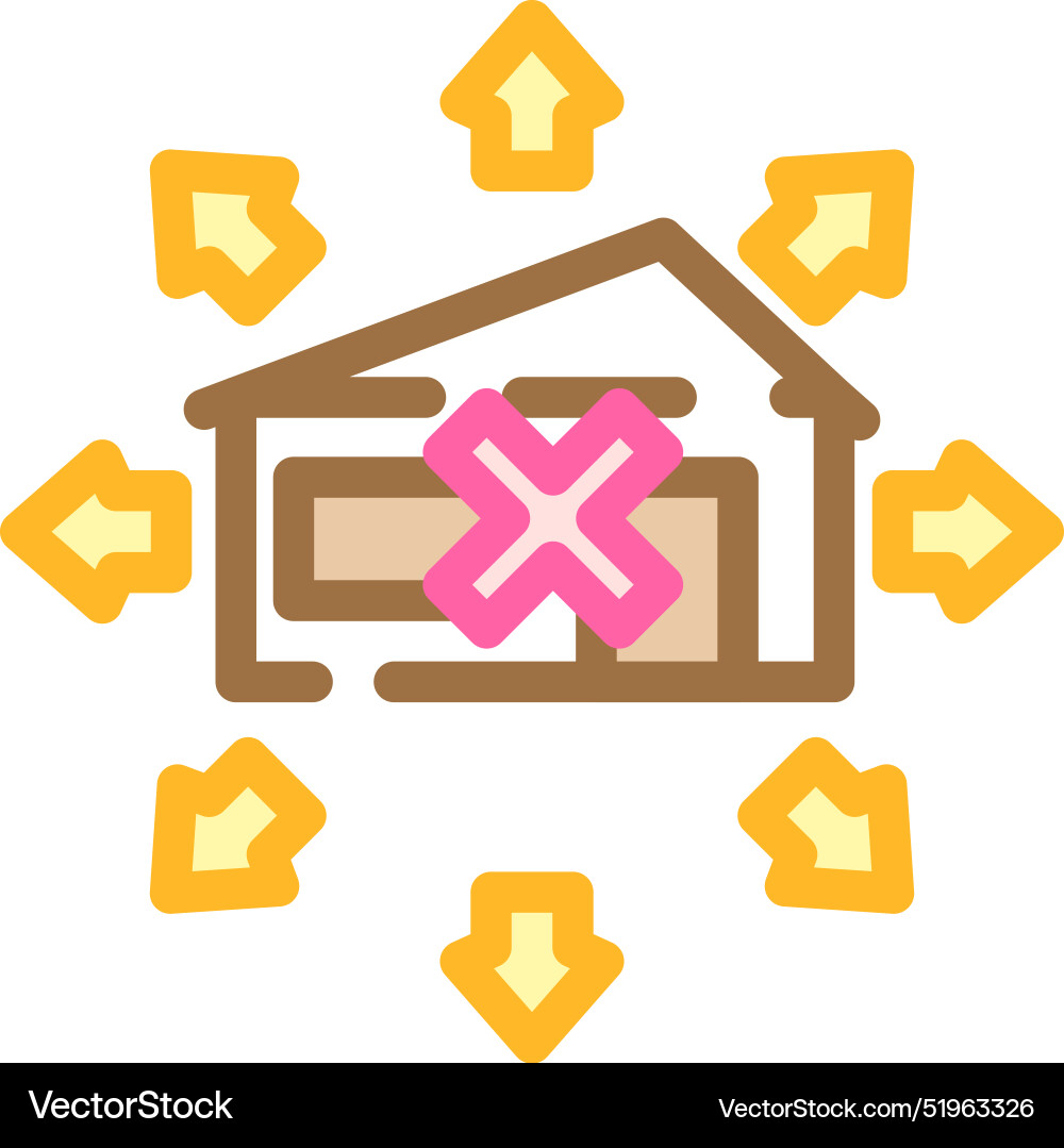 Outdoor use only label product caution color icon Vector Image