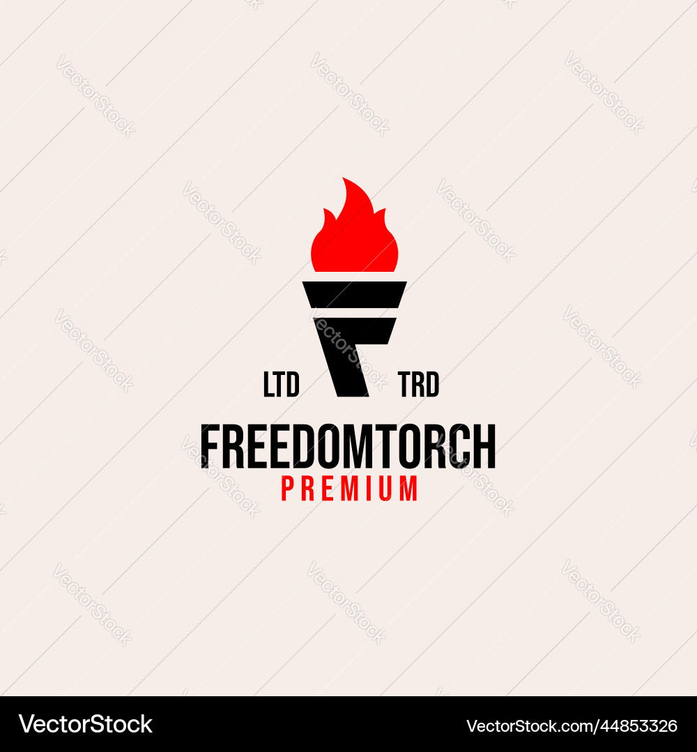 Premium freedom torch logo design Royalty Free Vector Image