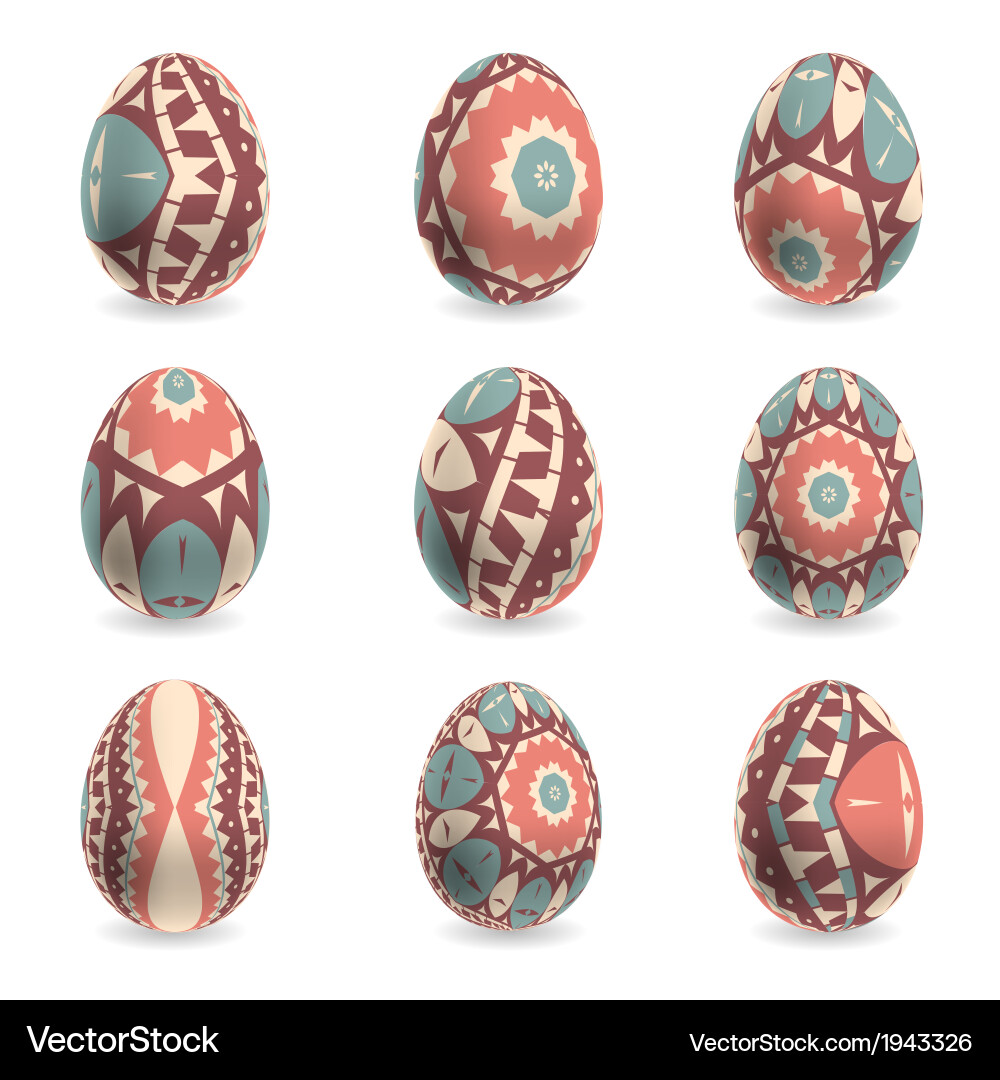 Set of easter eggs Royalty Free Vector Image - VectorStock