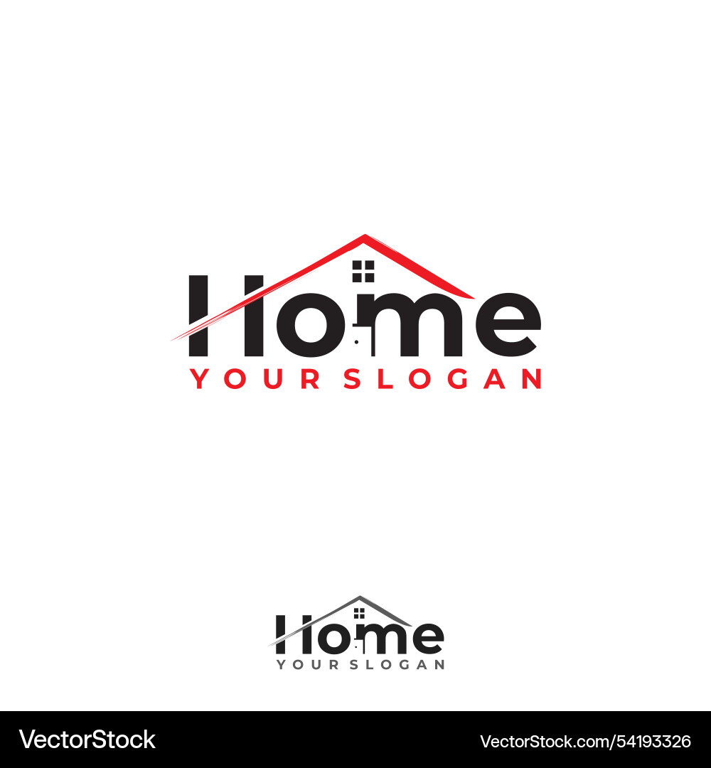 Simple letter home logo design concept with brush Vector Image