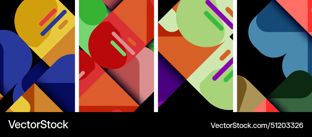 Vibrant geometric pattern with colorful shapes Vector Image