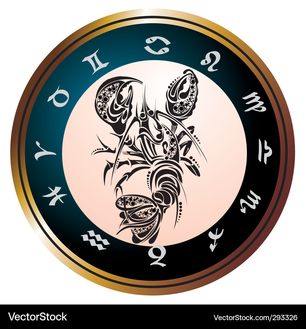 Zodiac signs cancer Royalty Free Vector Image - VectorStock