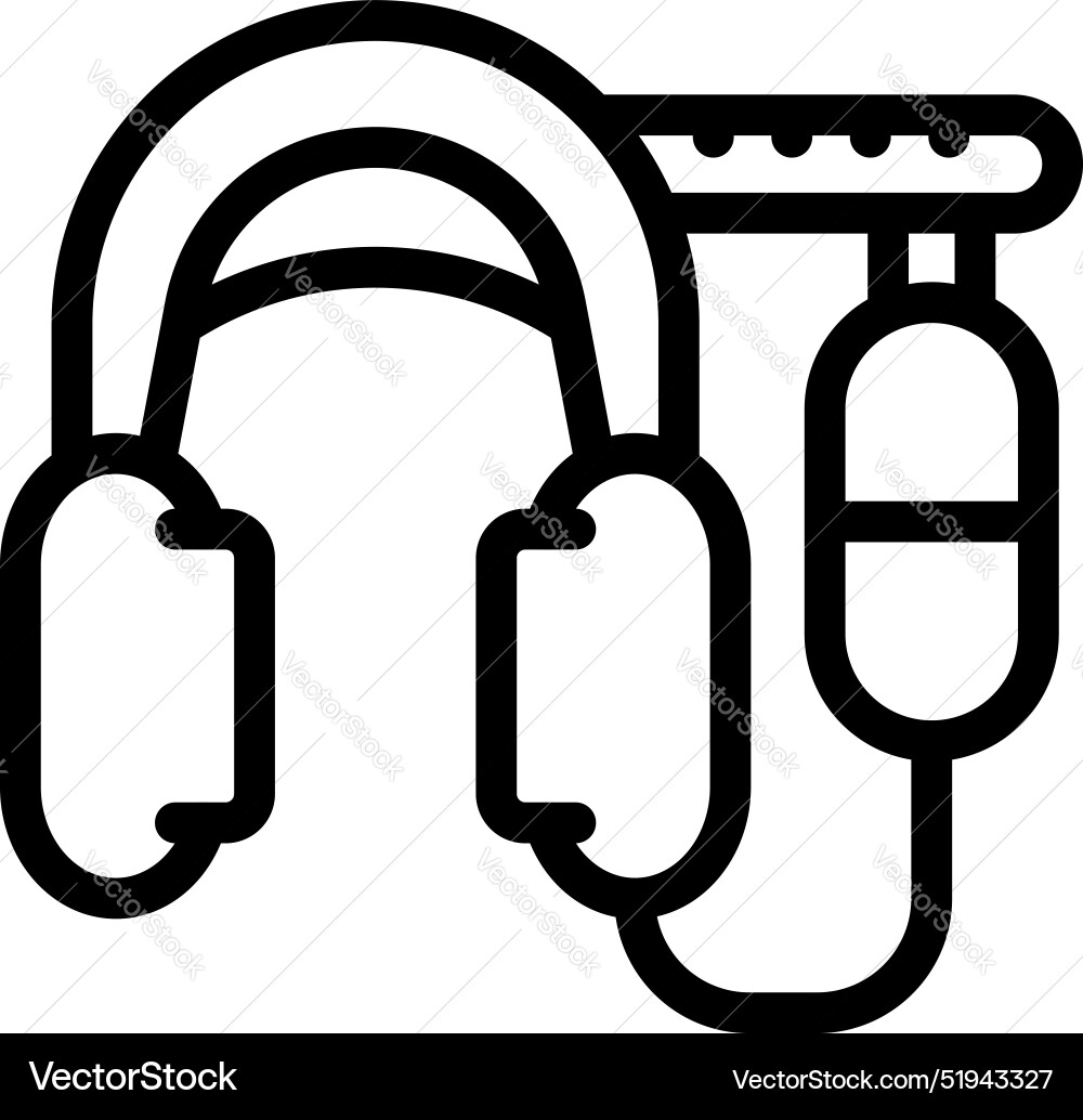 Audiologist headphones representing hearing test Vector Image