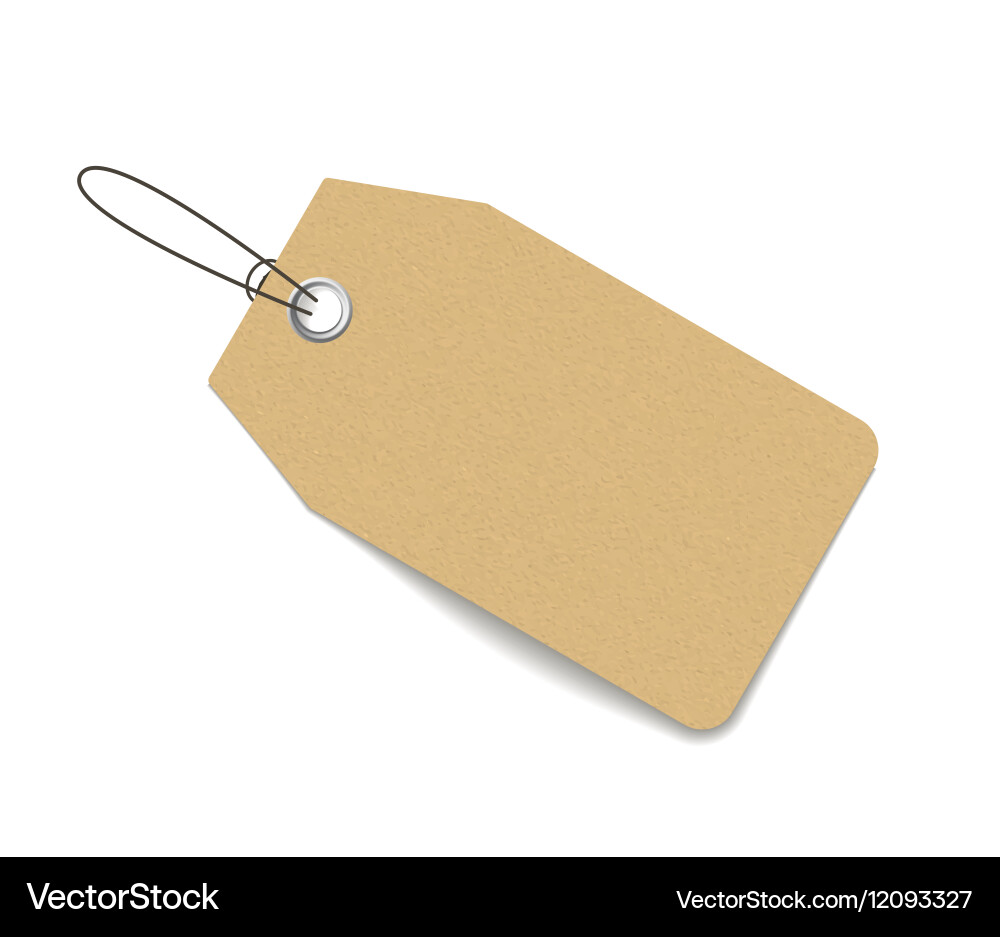 Blank price tag isolated on white with soft shadow