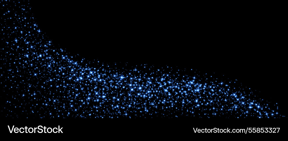 Blue stars and sparkles magic star dust Royalty Free Vector