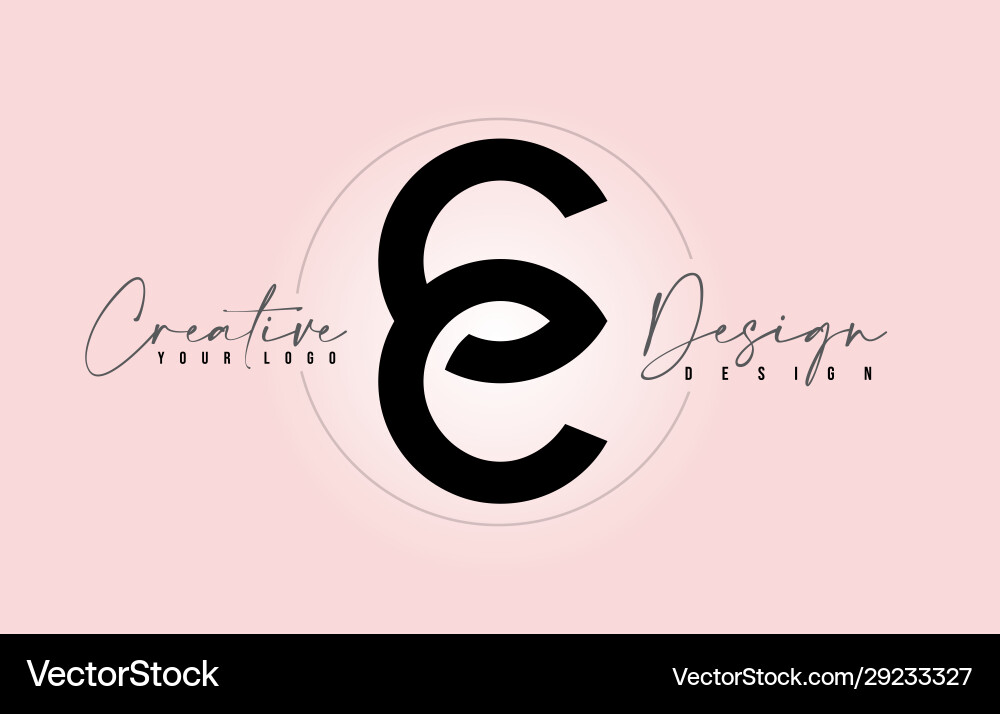 Cc letter design icon logo with letters one Vector Image