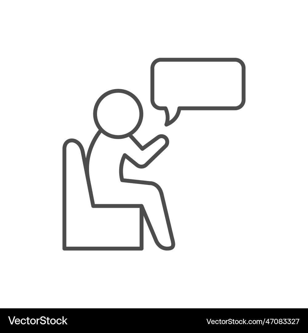 Consultation process line outline icon Royalty Free Vector