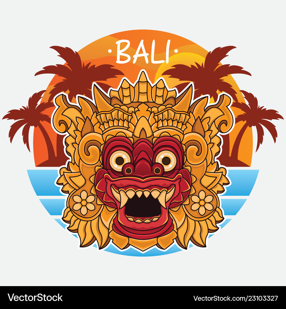 Design bali Insel Logo Lizenzfreies Vektorbild