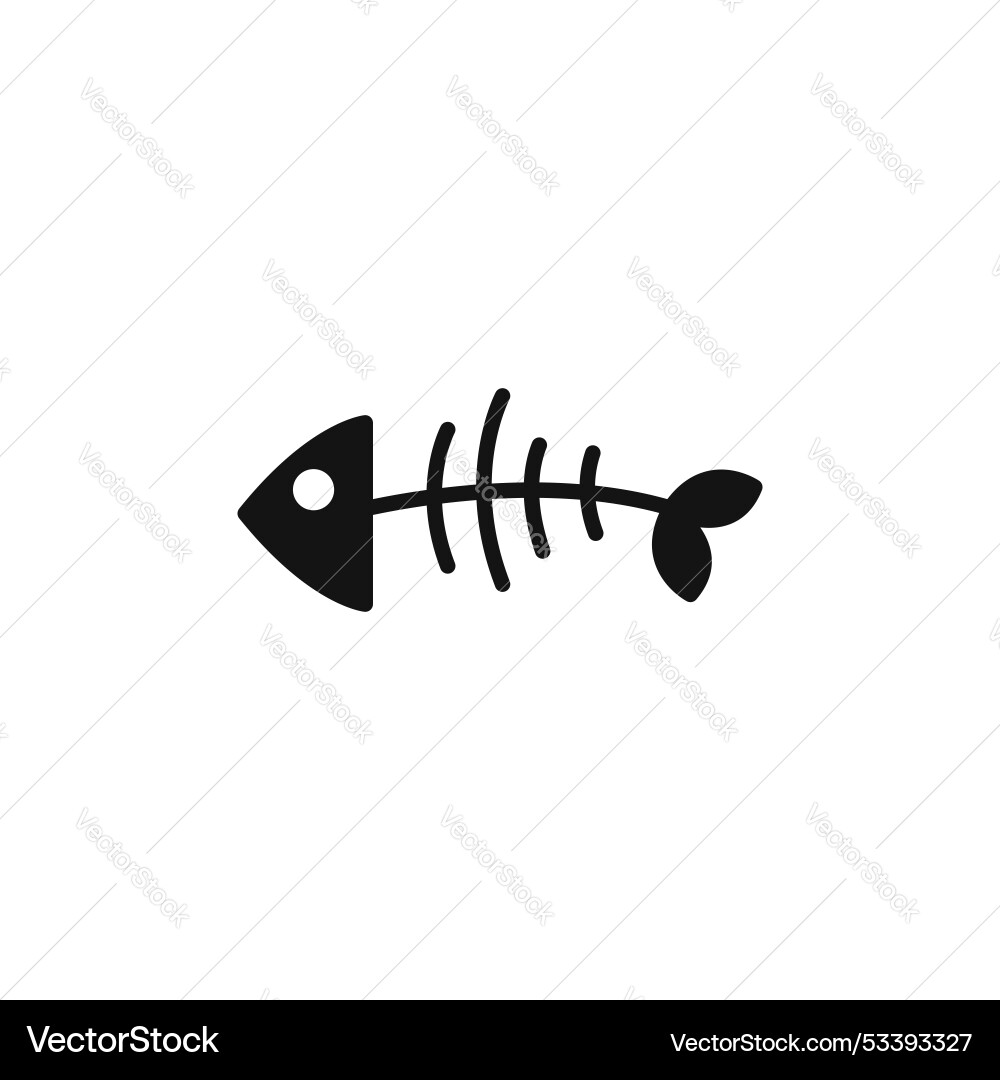 Fish bones icon isolated on white background Vector Image