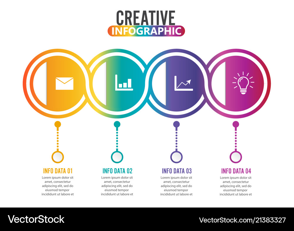 Four steps infographics - can a strategy Vector Image